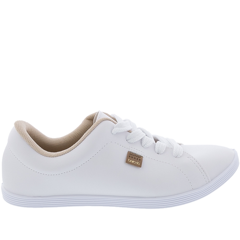 Tênis Beira Rio Conforto Casual Pespontos Branco