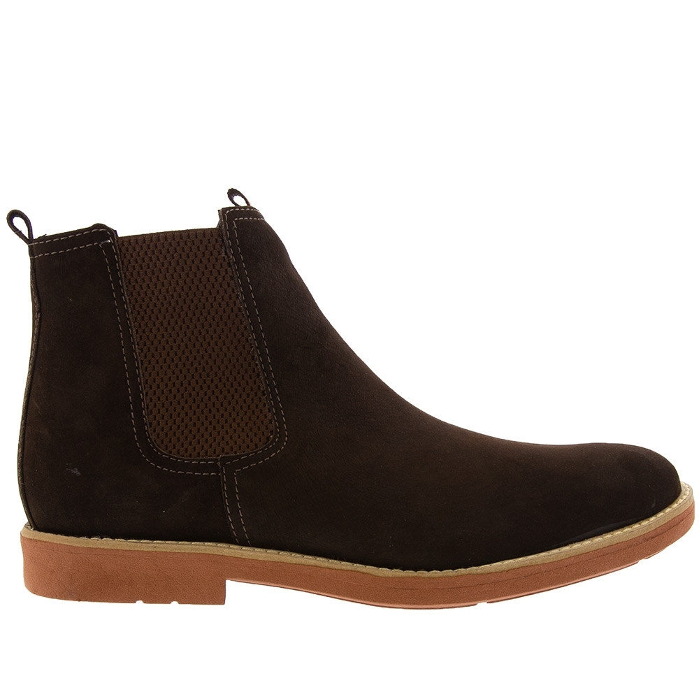 Bota Chelsea Mac & Jac Detalhe Pespontos Nobuck Marrom