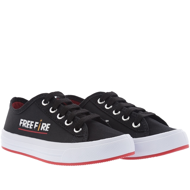 Tênis Infantil Free Fire Casual Tecido Preto