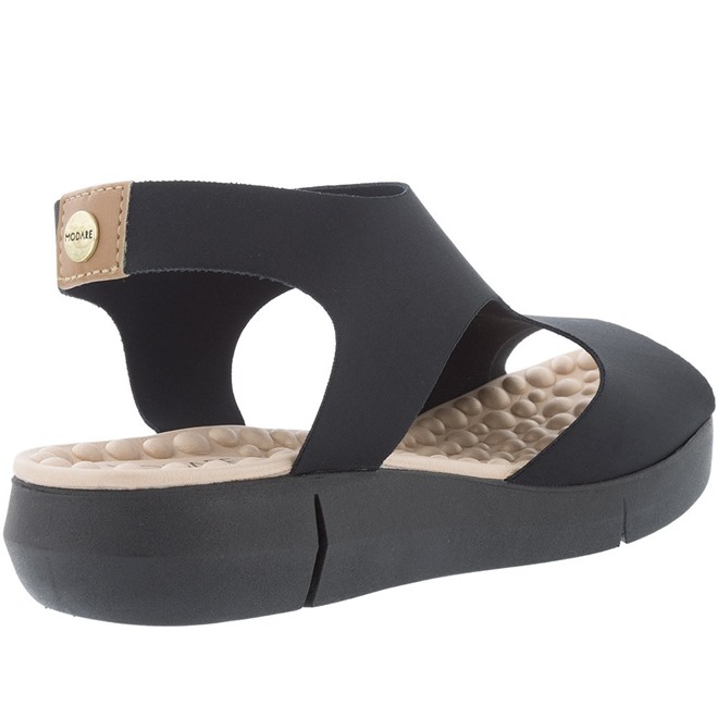 Sandália Modare Ultraconforto Anabela Tecido Preto