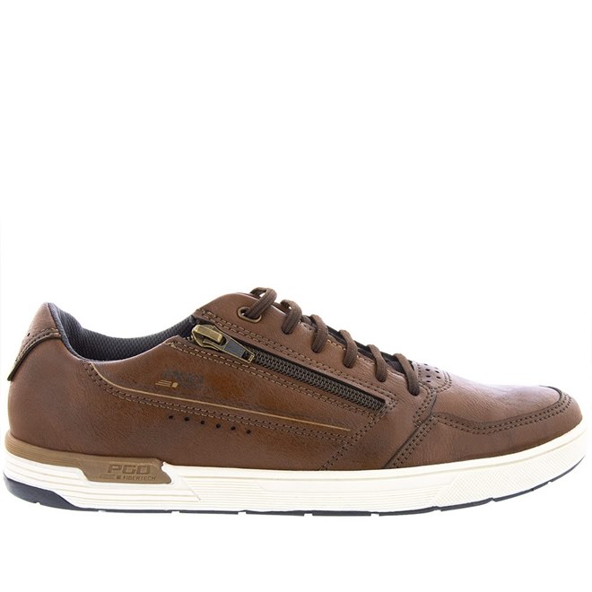 Sapatênis Pegada Fibertech Zíper Marrom