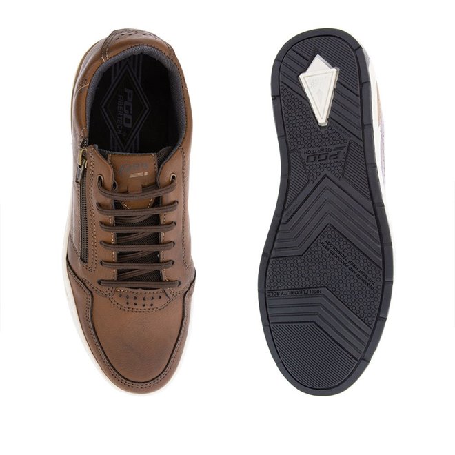 Sapatênis Pegada Fibertech Zíper Marrom