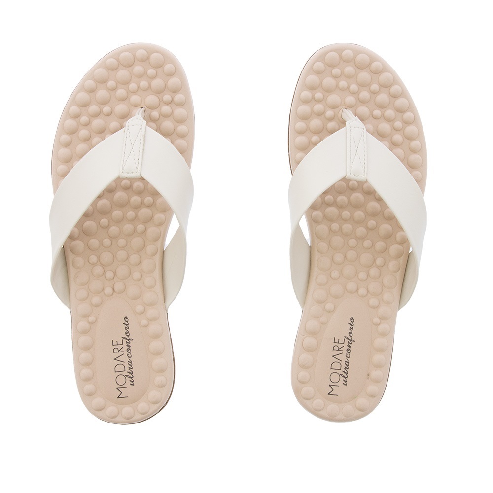 Chinelo Modare Ultraconforto Detalhe Tiras Off White