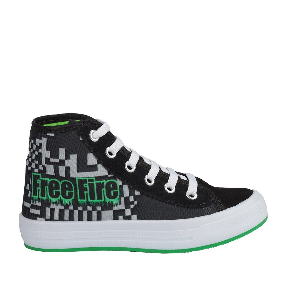 Tênis Infantil Free Fire Cano Alto Camurça Preto