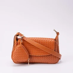 Bolsa Transversal Penélope Envelope Tressê & Mini Carteira Caramelo
